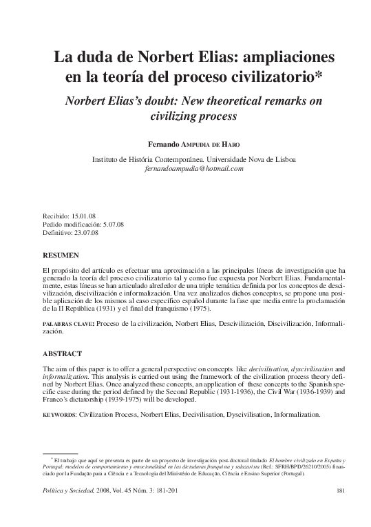 (PDF) La duda de Norbert Elias: ampliaciones en la teoría del proceso ...