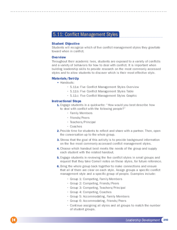 (PDF) Conflict management styles