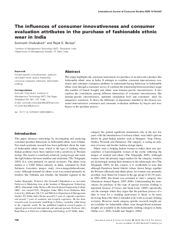 (PDF) The influences of consumer innovativeness and consumer evaluation ...