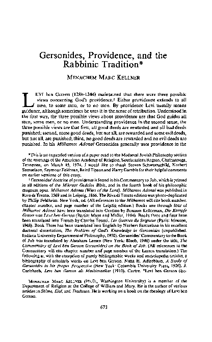 (PDF) Alfred L. Ivry, “Review of ‘Gersonides’ The Wars of the Lord ...