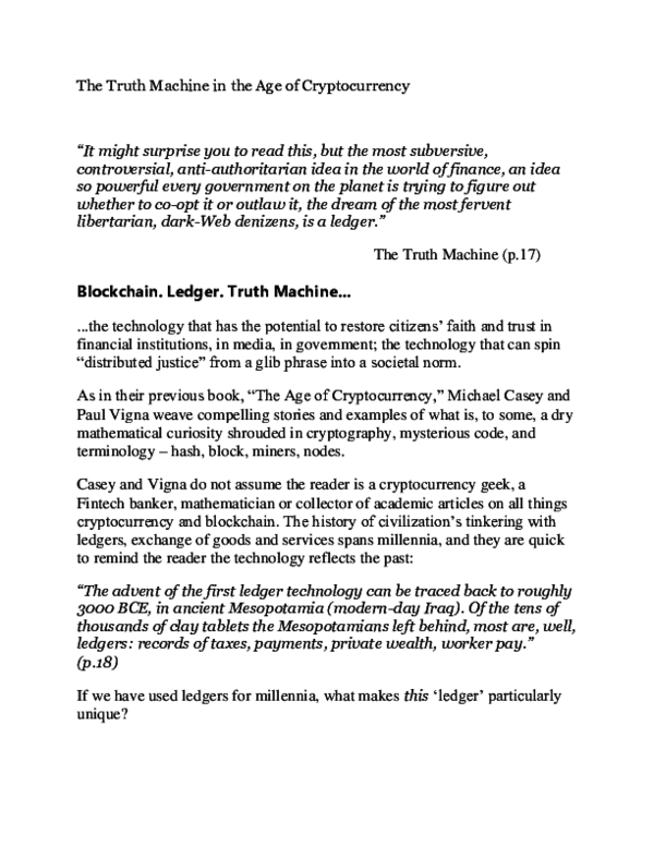 (PDF) The Truth Machine in the Age of Cryptocurrency_final.pdf