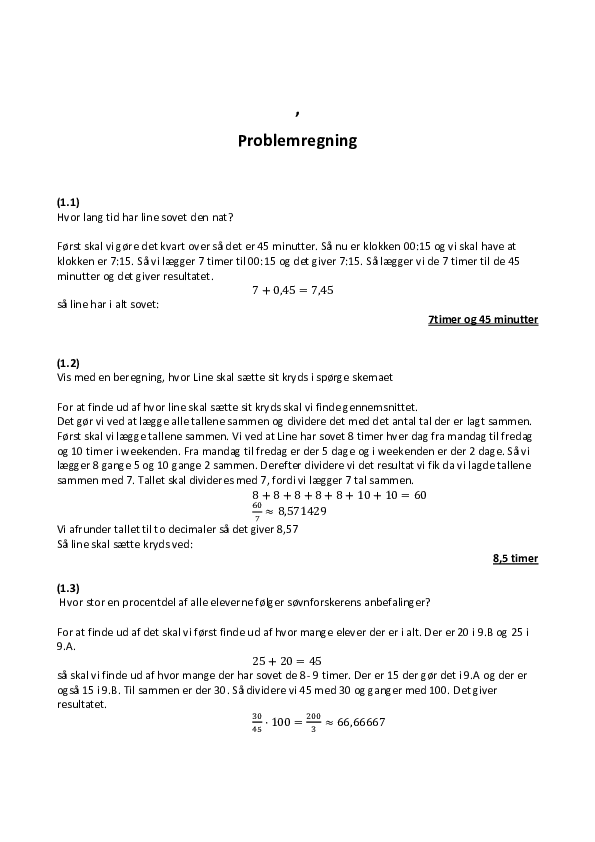 (DOC) Problemregning