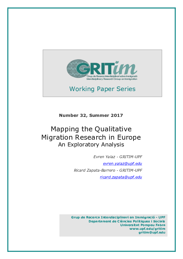 (PDF) Mapping the qualitative migration research in Europe: an ...