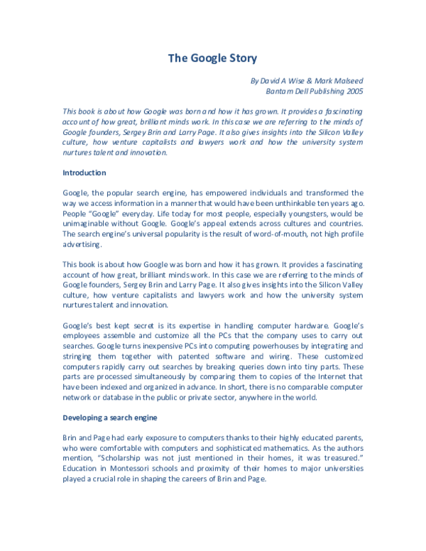 (PDF) The Google Story