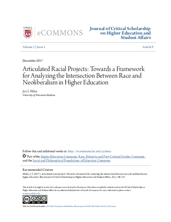 (PDF) Articulated Racial Projects: Towards a Framework for Analyzing ...