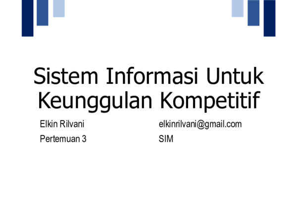 (PDF) Sistem Informasi Untuk Keunggulan Kompetitif