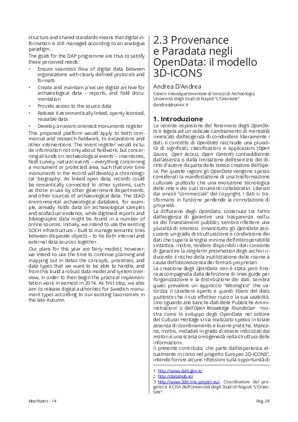 (PDF) Provenance and Paradata in Open Data: 3D-ICONS model