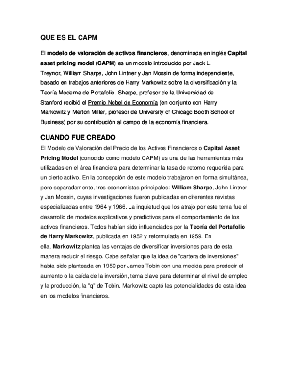 (DOC) QUE ES EL CAPM