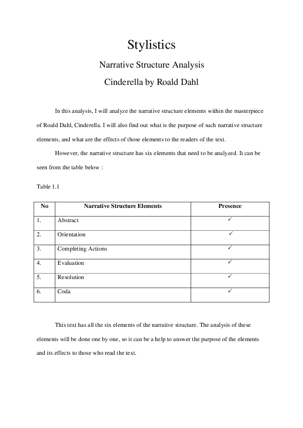 (DOC) Stylistics Narrative Structure Analysis