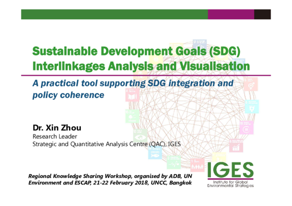 (PDF) Sustainable Development Goals (SDG) Interlinkages Analysis and ...