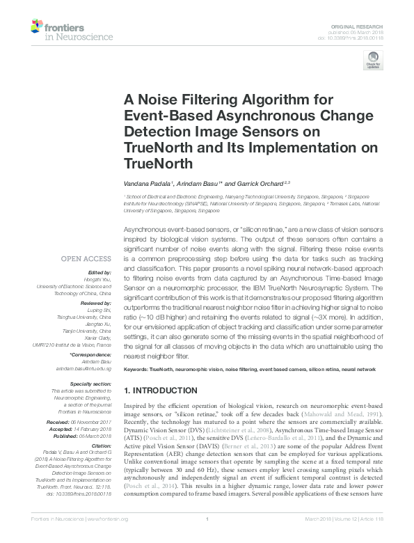 (PDF) A Noise Filtering Algorithm for Event-Based Asynchronous Change Detection Image Sensors on ...