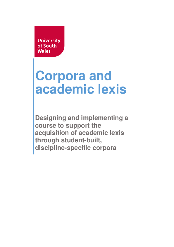 (PDF) Corpora and academic lexis: Designing and implementing a course ...
