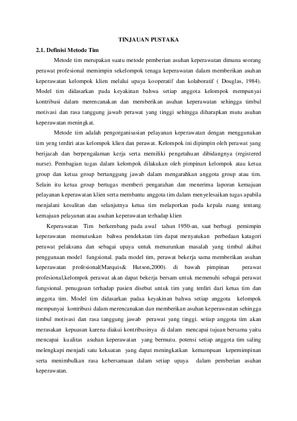 (DOC) TINJAUAN PUSTAKA 2.1. Definisi Metode Tim