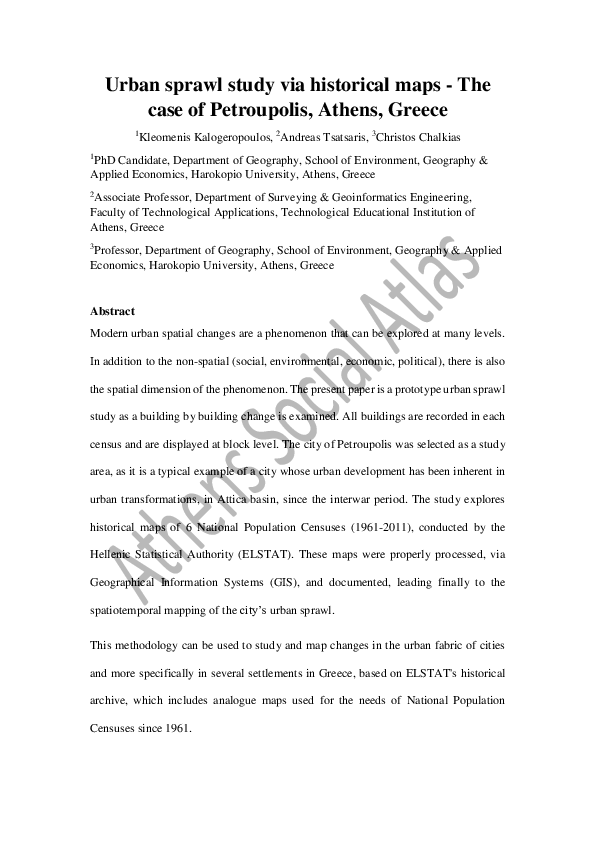 (PDF) The study of urban sprawl through historical maps – The case of ...