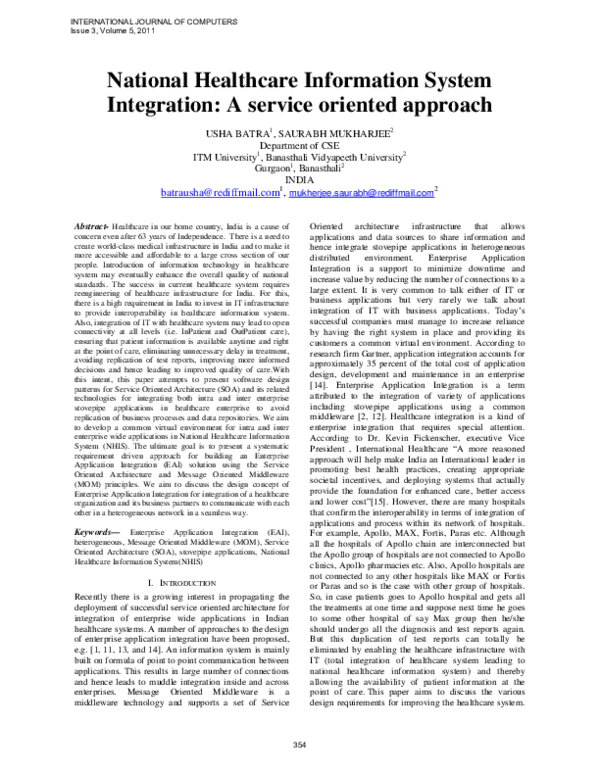 (PDF) National Healthcare Information System Integration: A service ...