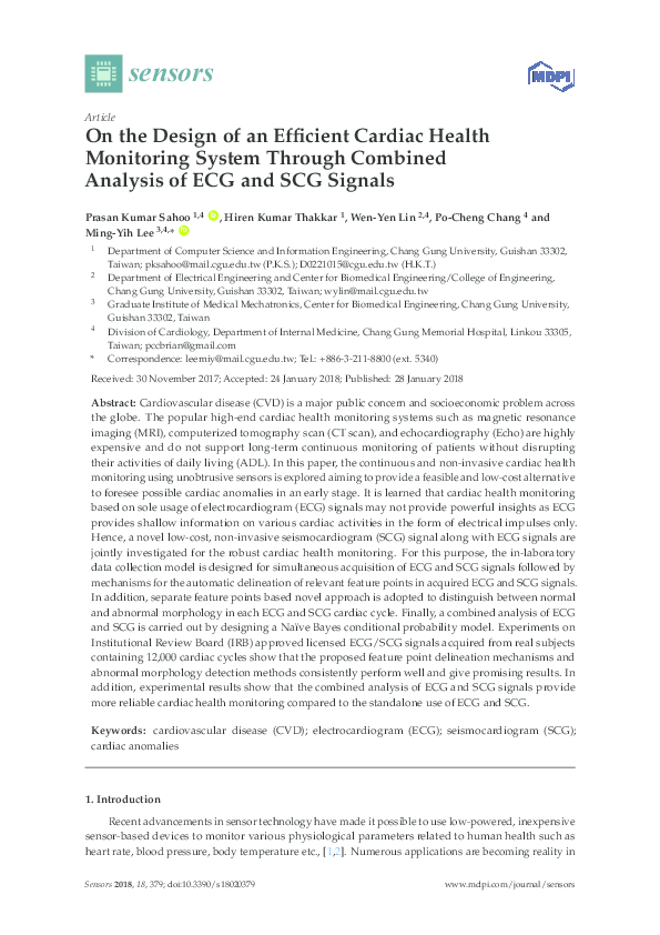 (PDF) On the Design of an Efficient Cardiac Health Monitoring System ...
