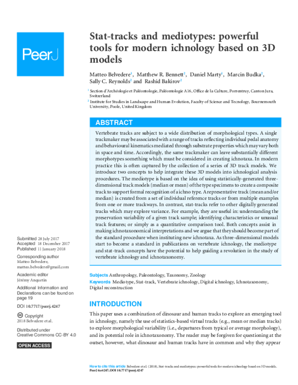 (PDF) Stat-tracks and mediotypes: powerful tools for modern ichnology ...