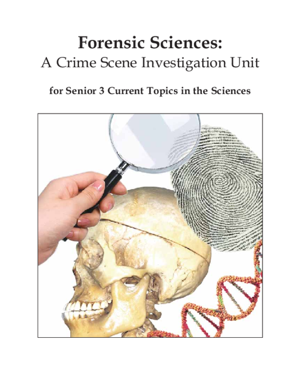 (PDF) Forensic Sciences: A Crime Scene Investigation Unit for Senior 3 ...