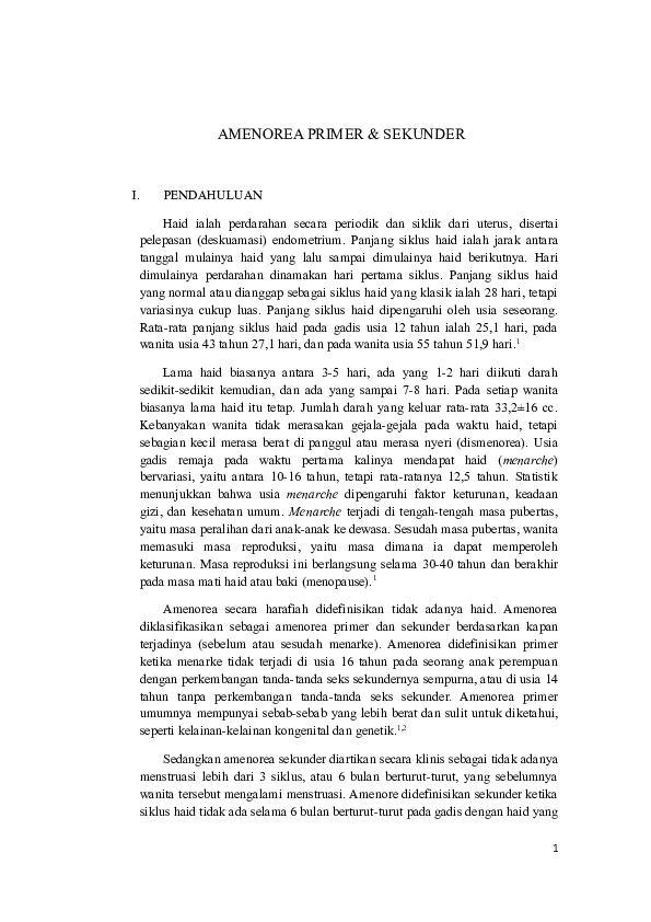 (DOC) AMENOREA PRIMER & SEKUNDER