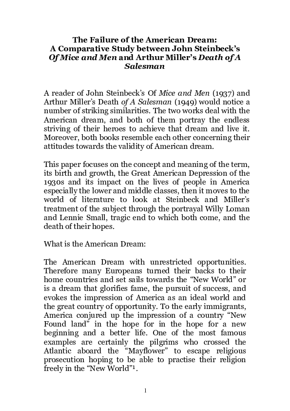 (DOC) The Failure of the American Dream: A Comparative Study between ...