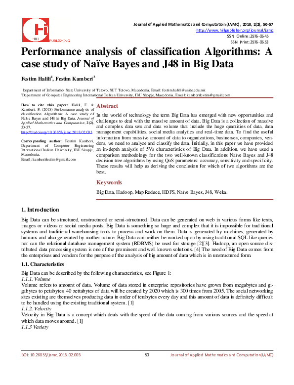 Pdf Comparative Analysis Of Naï Ve Bayes And J48 