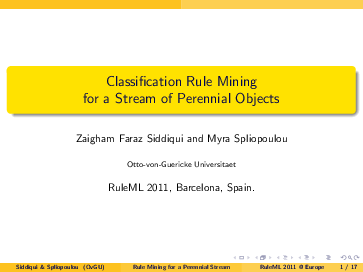 (PDF) Classification Rule Mining for a Stream of Perennial Objects