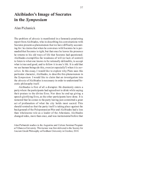 (PDF) Alcibiades's Image of Socrates in the Symposium