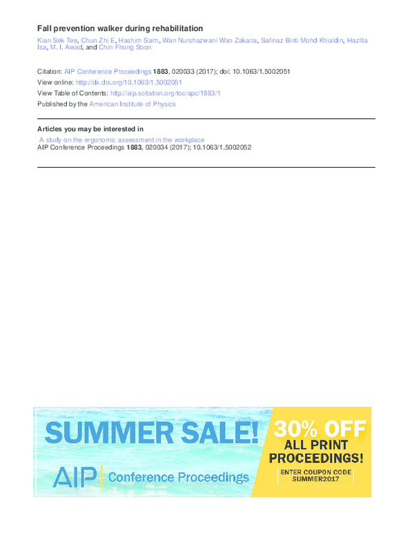 (PDF) Fall prevention walker during rehabilitation