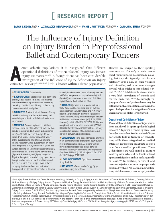 (PDF) The Influence of Injury Definition on Injury Burden in ...