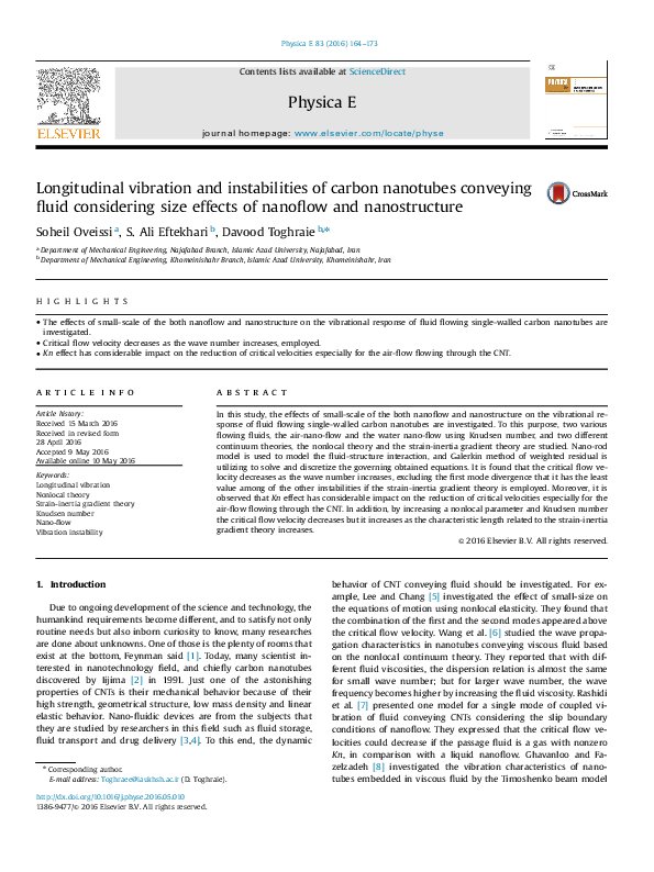 Pdf Vibration Of Fluid Conveying Carbon Nanotubes