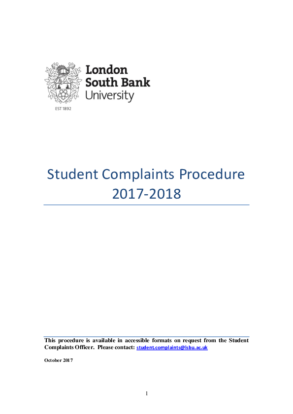 (PDF) Student complaints procedure
