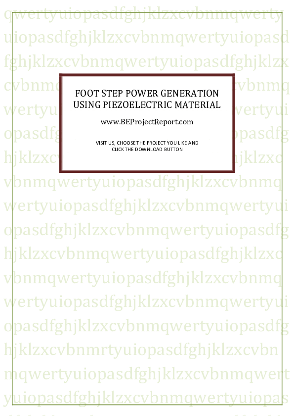 (PDF) FOOT STEP POWER GENERATION USING PIEZOELECTRIC MATERIAL