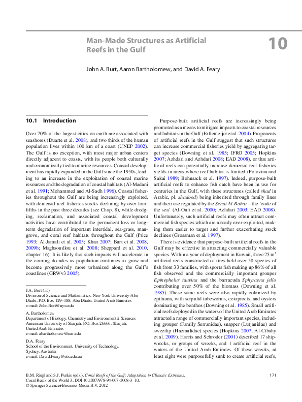 (PDF) Man-Made Structures as Artificial Reefs in the Gulf