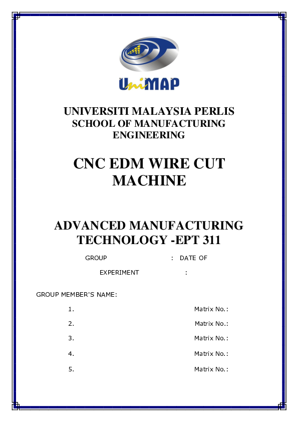 (DOC) UNIVERSITI MALAYSIA PERLIS SCHOOL OF MANUFACTURING ENGINEERING ...