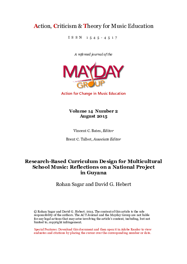 (PDF) Research-Based Curriculum Design for Multicultural School Music ...