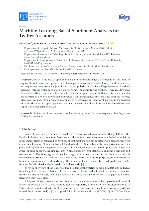 Pdf Sentiment Analysis On Twitter Data Using Machine Learning Images
