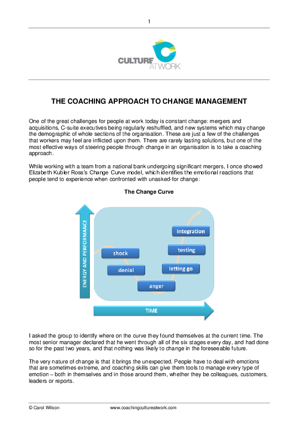 (PDF) THE COACHING APPROACH TO CHANGE MANAGEMENT
