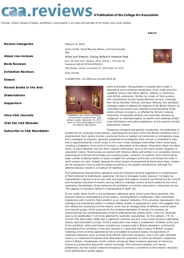 (PDF) Artist and Empire: Facing Britain’s Imperial Past: Exhibition ...
