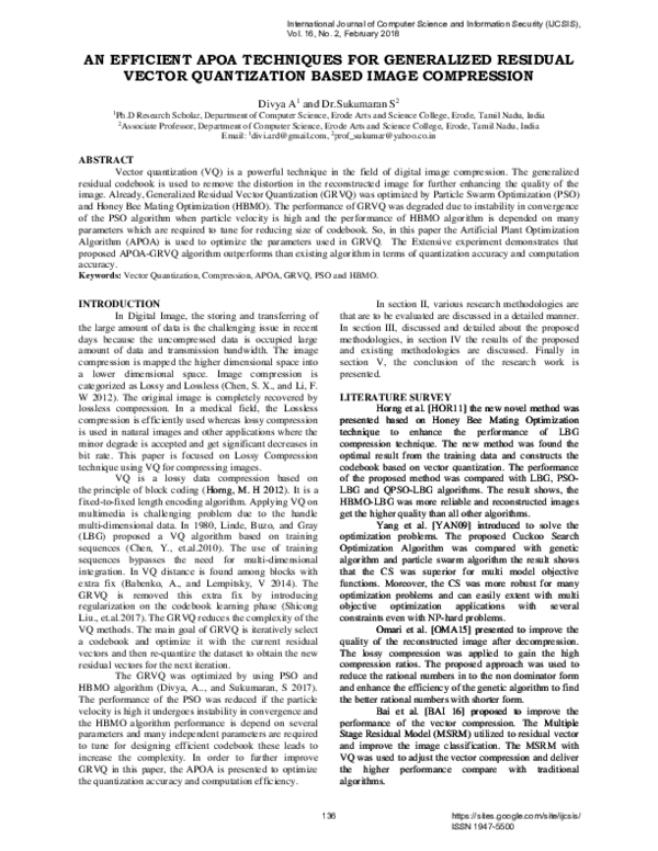 Pdf An Efficient Apoa Techniques For Generalized Residual Vector