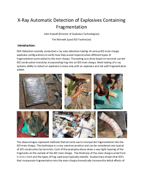 (PDF) X-Ray Automatic Detection of Explosives Containing Fragmentation