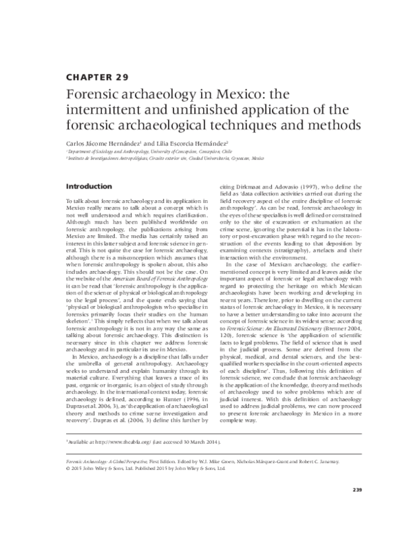 (PDF) Forensic archaeology in Mexico: the intermittent and unfinished ...