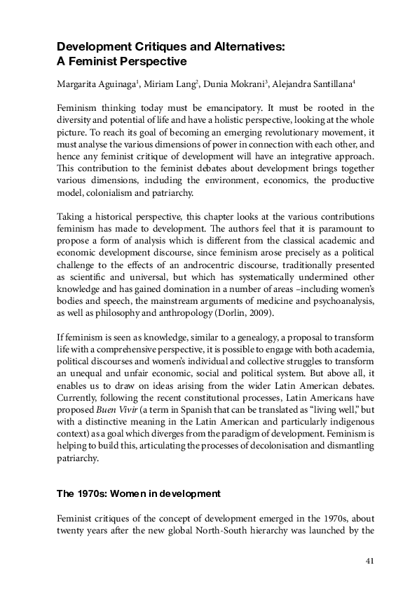(PDF) Development Critique Feminist Perspective