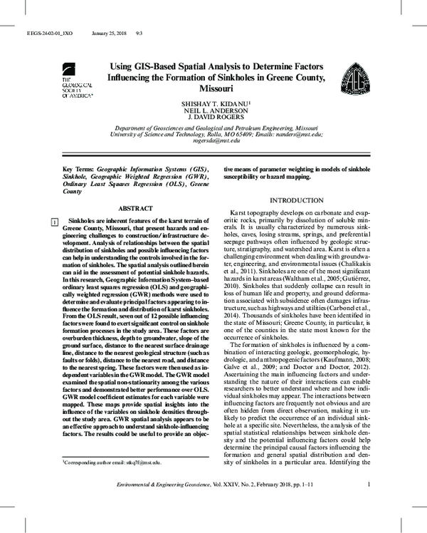 (PDF) Using GIS-Based Spatial Analysis to Determine Factors Influencing the Formation of ...