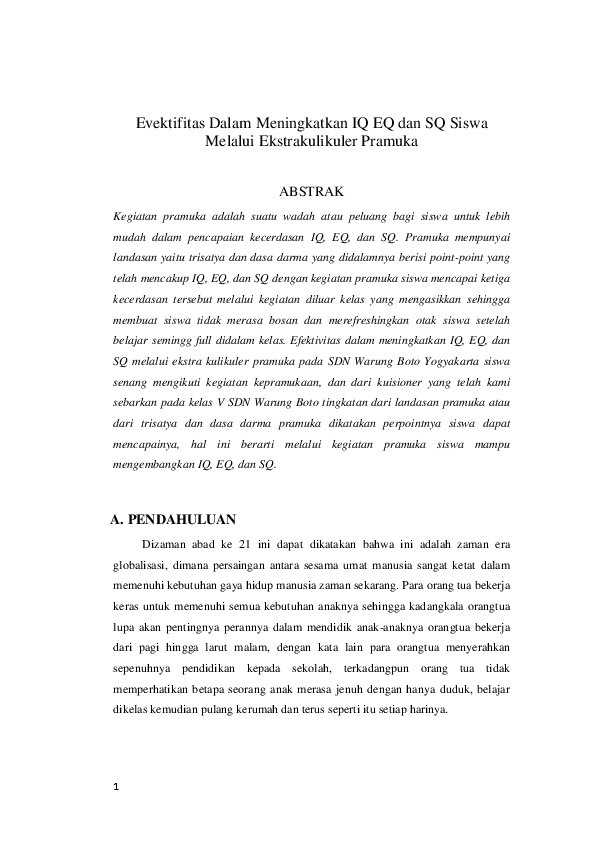 (DOC) Evektifitas Dalam Meningkatkan IQ EQ dan SQ Siswa Melalui Ekstrakulikuler Pramuka.docx