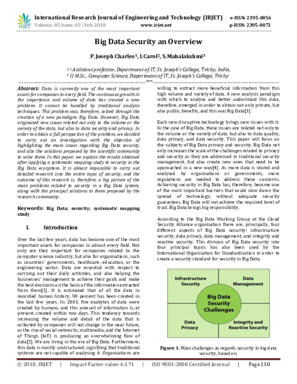 (PDF) Big Data Security an Overview