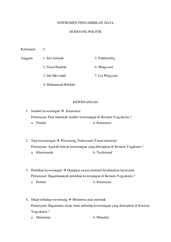 (DOC) INSTRUMEN PENGAMBILAN DATA