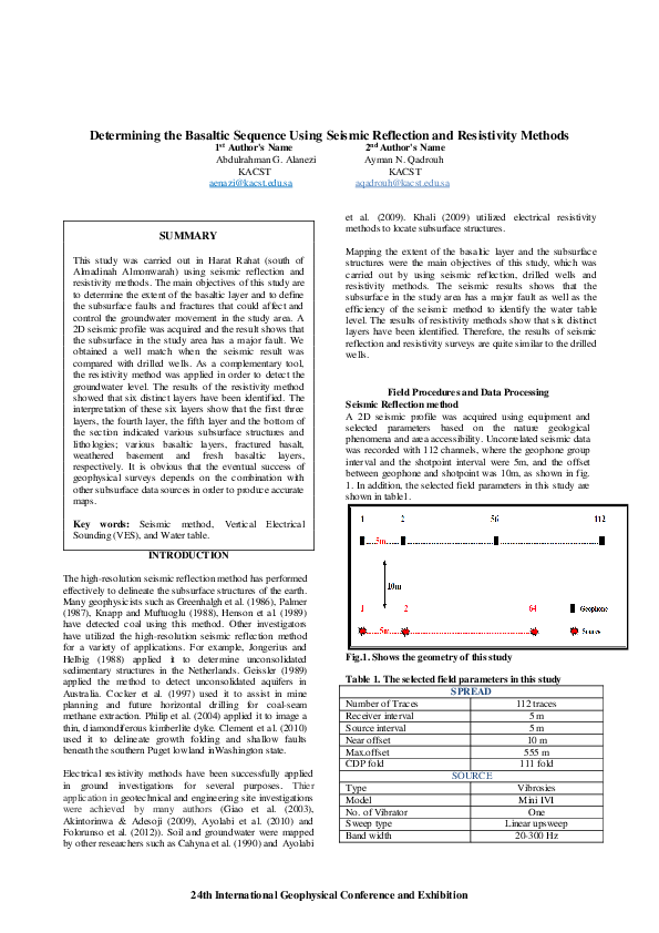 (PDF) Determining the Basaltic Sequence Using Seismic Reflection and ...