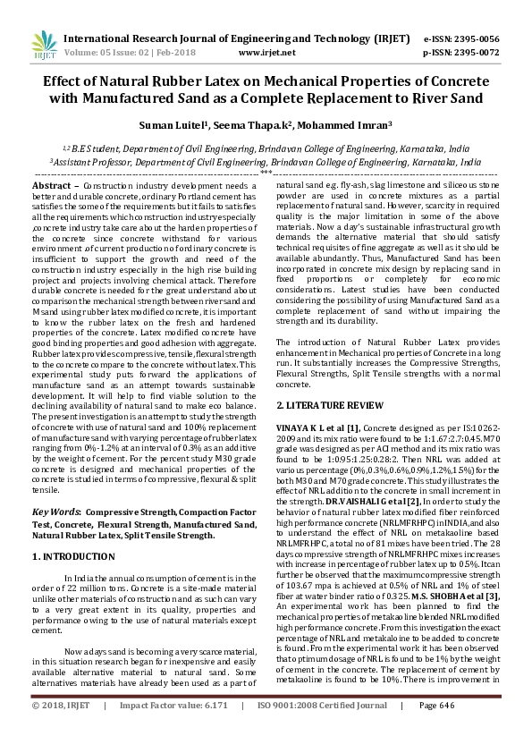 (PDF) Effect of Natural Rubber Latex on Mechanical Properties of ...