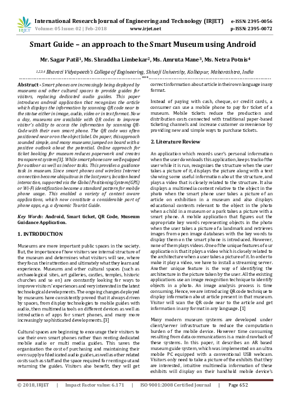 (PDF) Smart Guide – an approach to the Smart Museum using Android