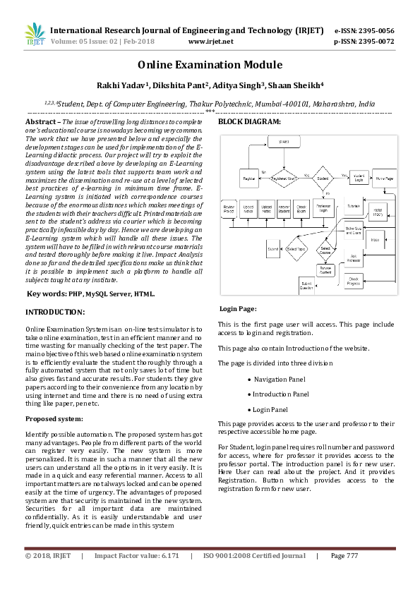(PDF) Online Examination Module